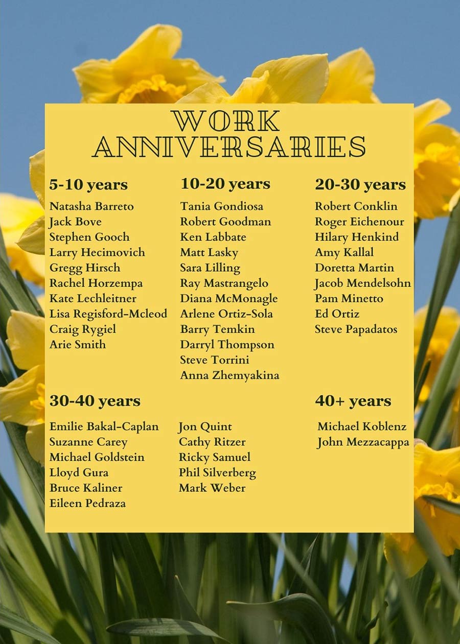 January Employee Anniversaries